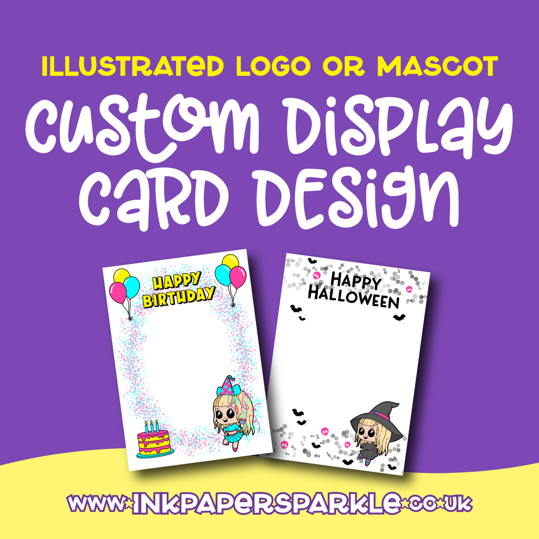 Custom Display Card Design – Ink Paper Sparkle