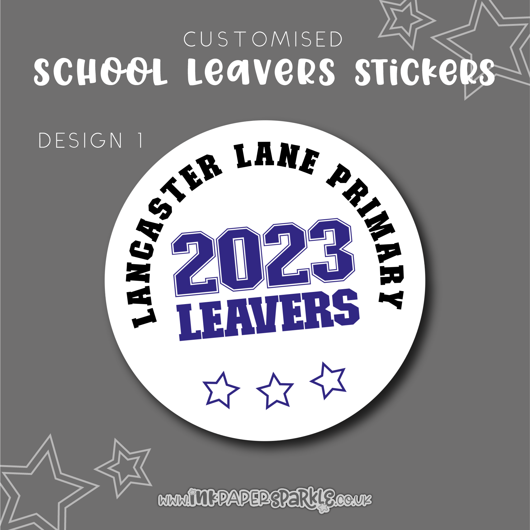Custom School Leavers Stickers – Ink Paper Sparkle